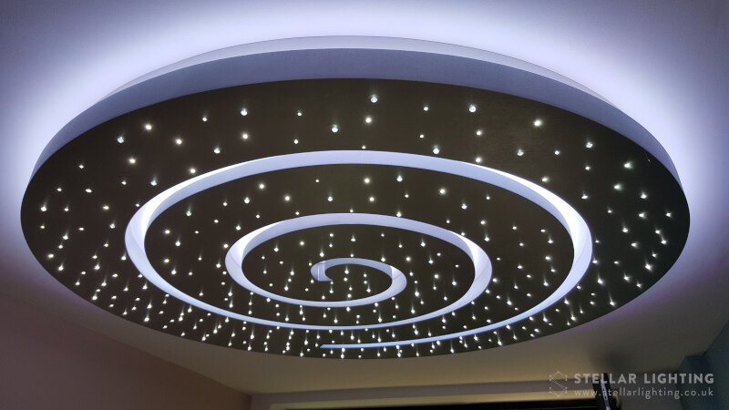 Led Star Ceiling - 2D Milky Way Spiral — Stellar Lighting