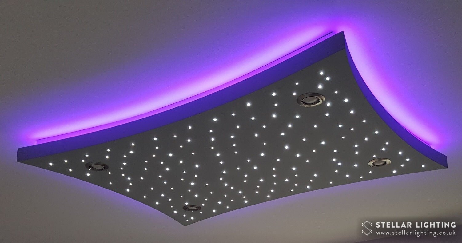 LED Star Ceiling - Concave Rectangle — Stellar Lighting