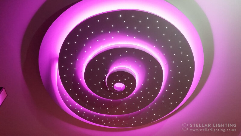 LED Star Ceiling - 3D Milky Way Spiral (Living Room) — Stellar Lighting