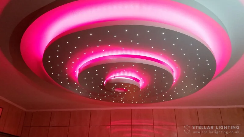 LED Star Ceiling - 3D Milky Way Spiral (Living Room) — Stellar Lighting