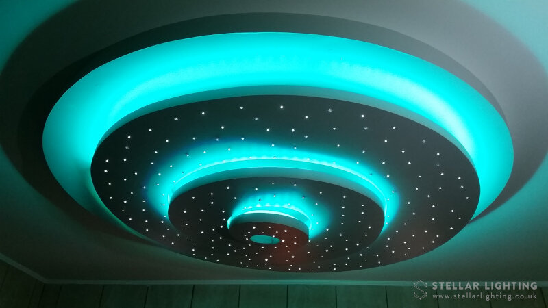 LED Star Ceiling - 3D Milky Way Spiral (Living Room) — Stellar Lighting