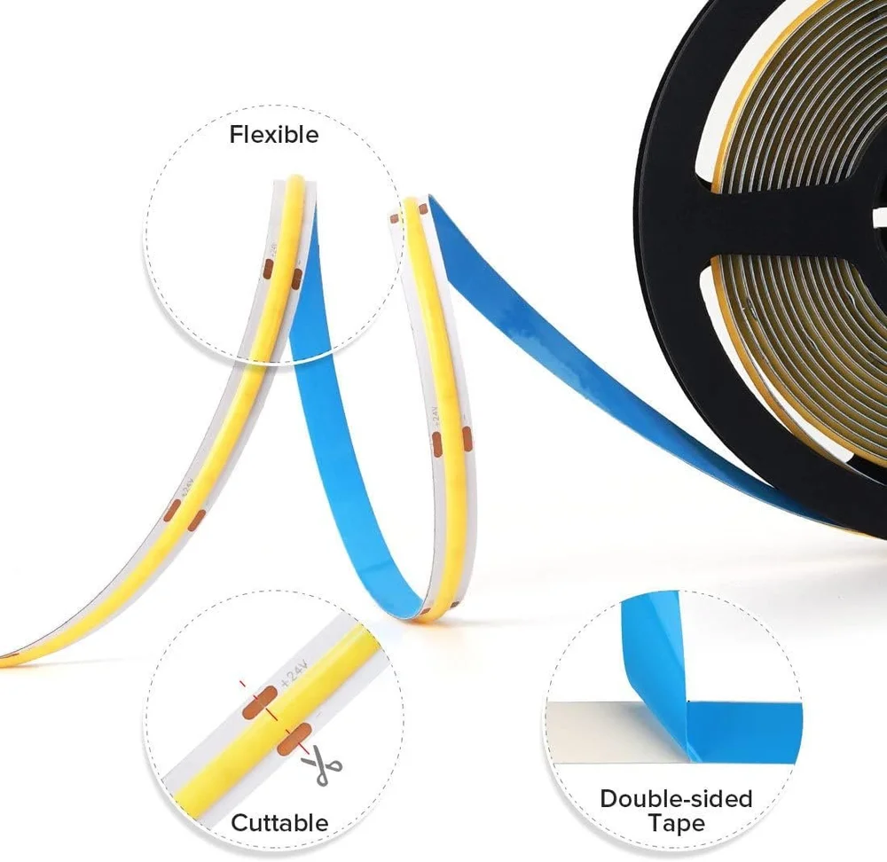 COB LED strip (5m) - 12V DC, white — Stellar Lighting