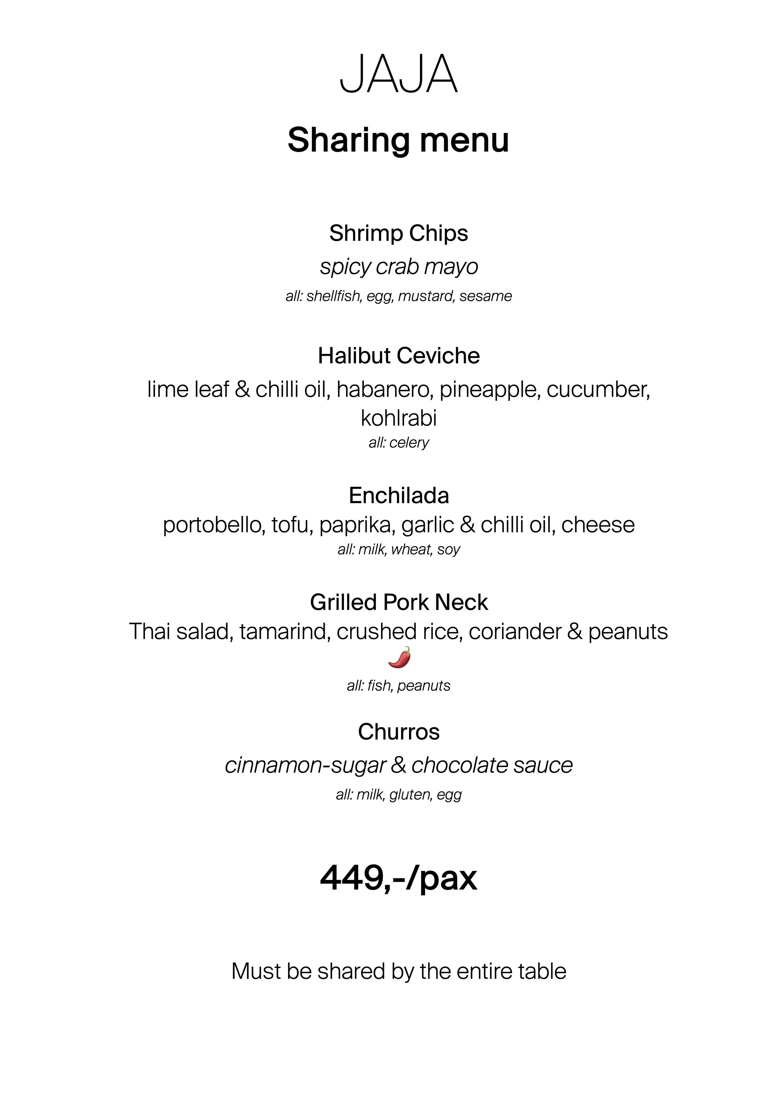 StreetFood Meny — JAJA