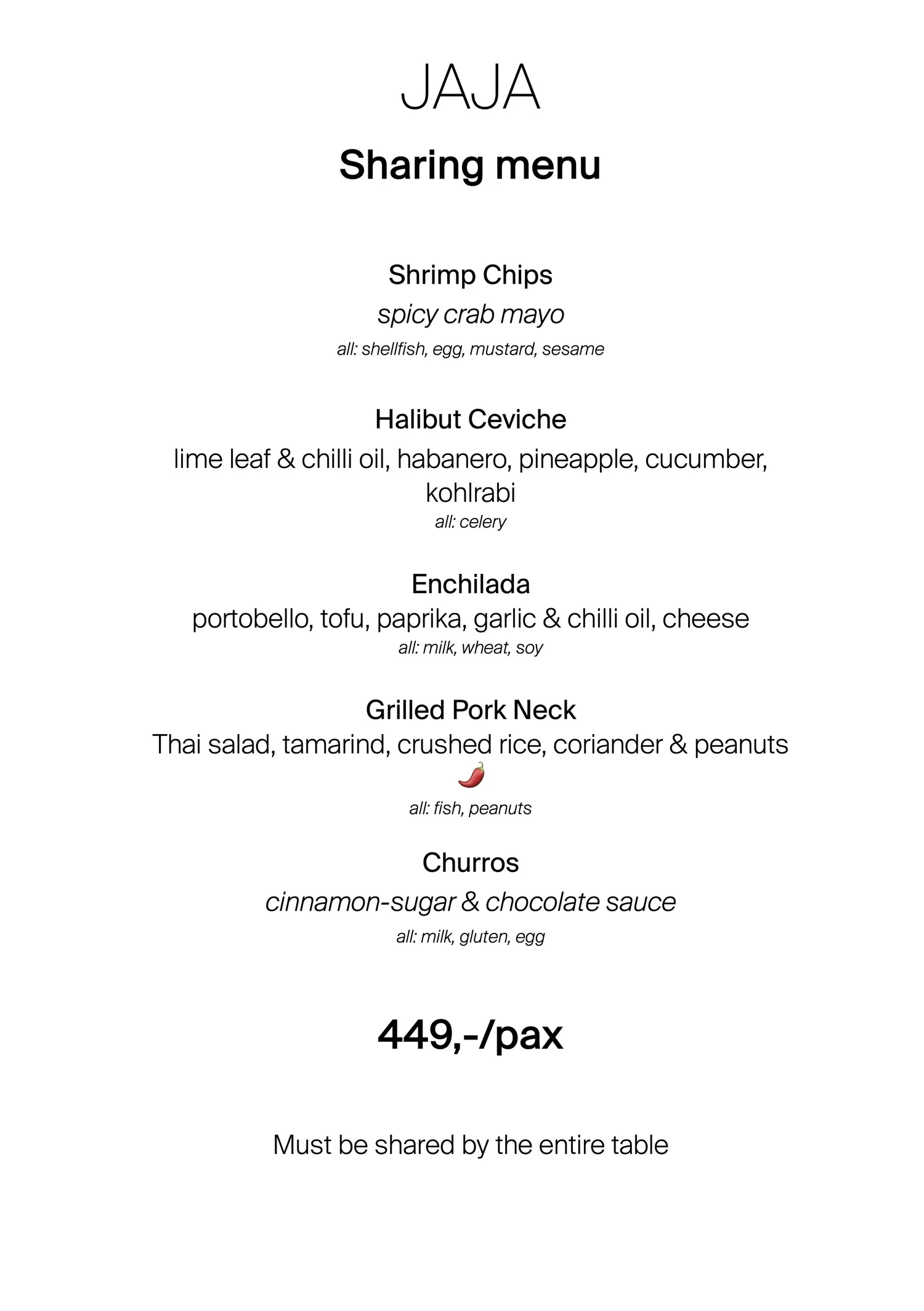 StreetFood Meny — JAJA