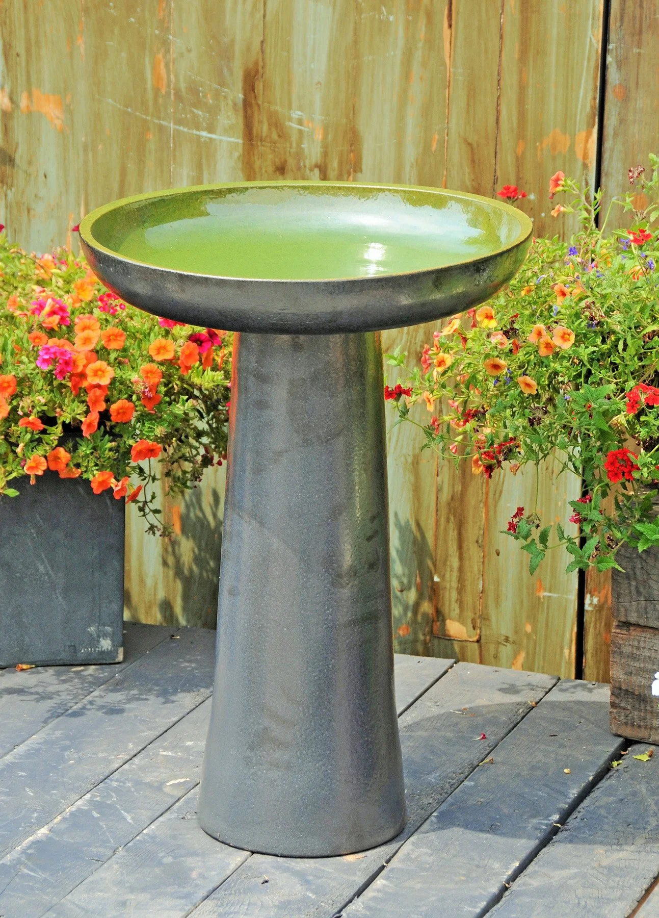 Outdoor Ceramic Birdbaths | Planters and Pots | Outdoor Fiberstone Pots ...
