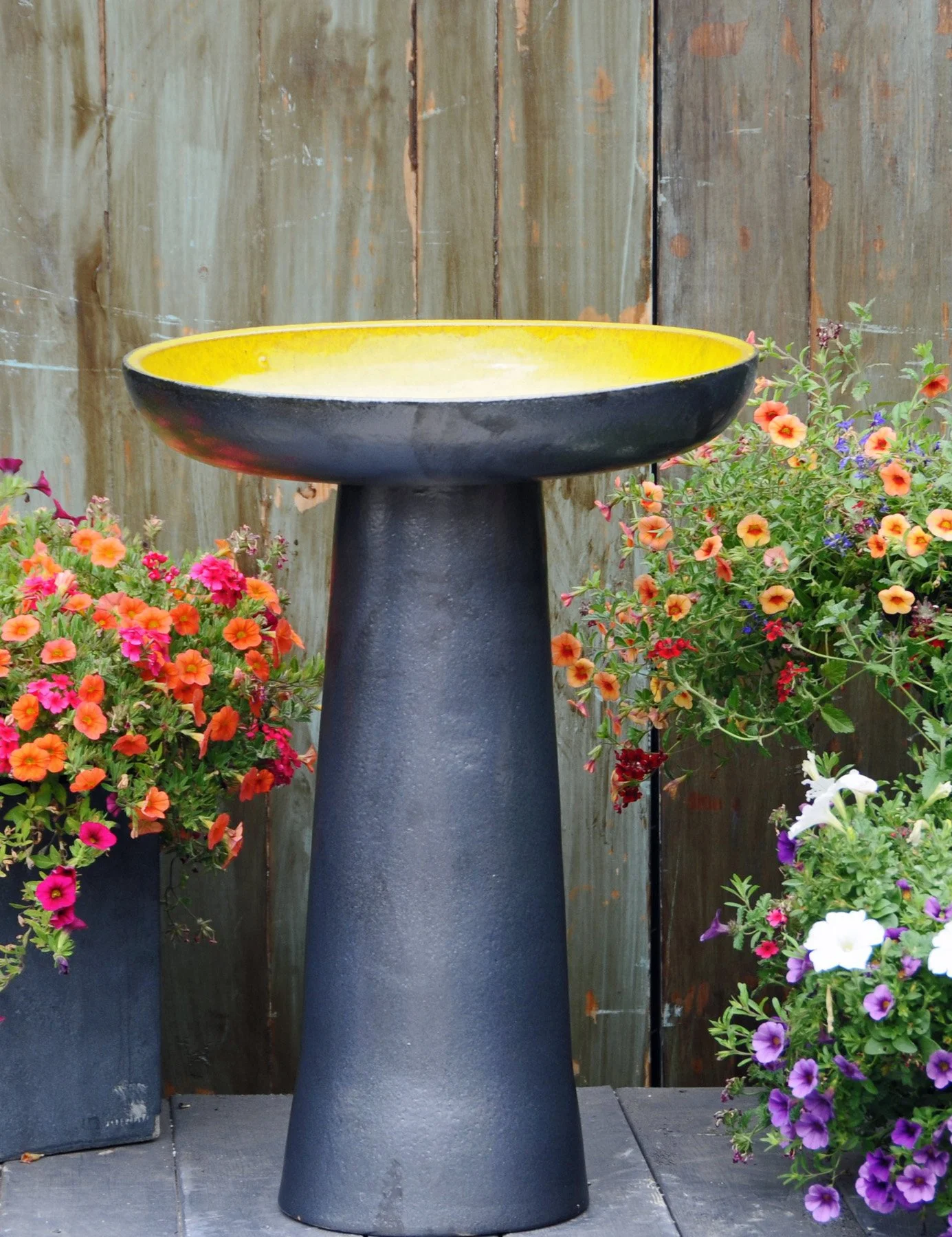 Outdoor Ceramic Birdbaths | Planters and Pots | Outdoor Fiberstone Pots ...