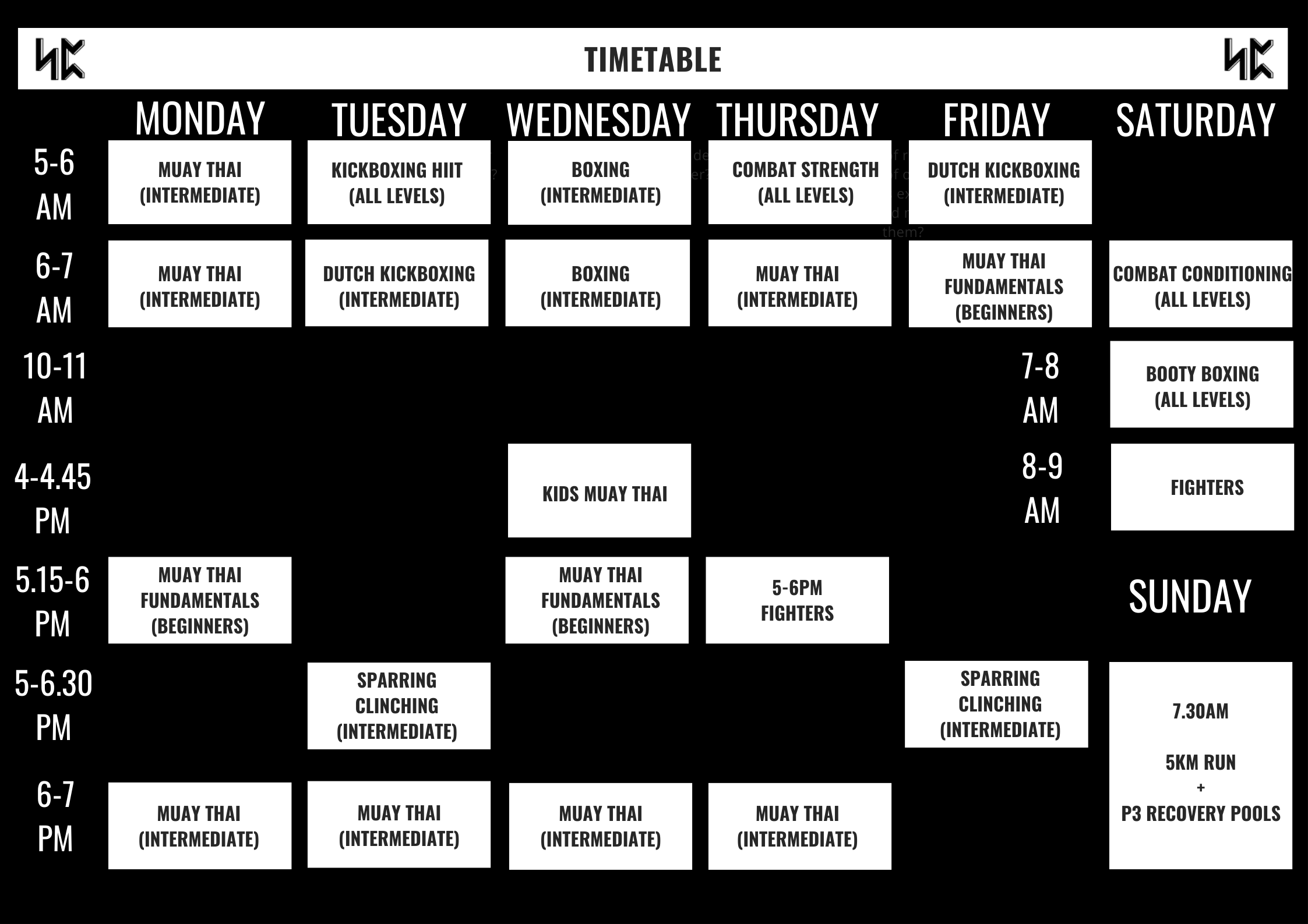 Group Class Timetable — Skadi Performance