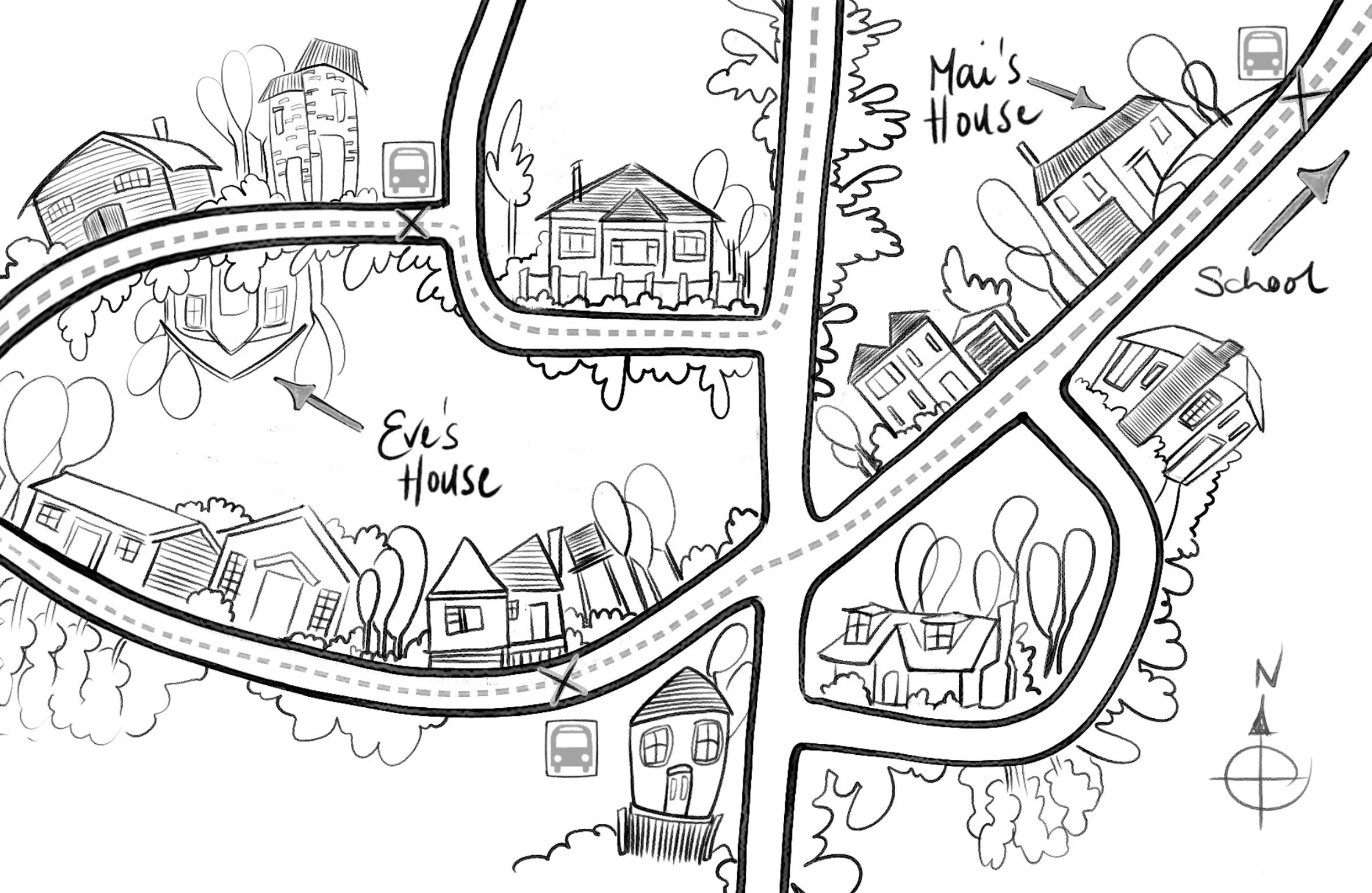 Neighborhood Map Coloring Page