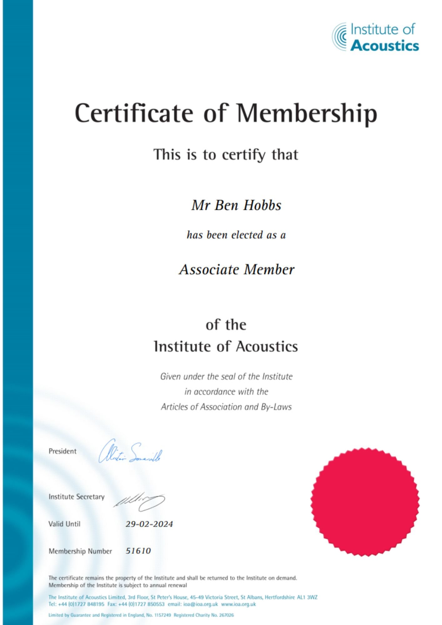 Institute Of Acoustics (IOA) — Cinema@Home