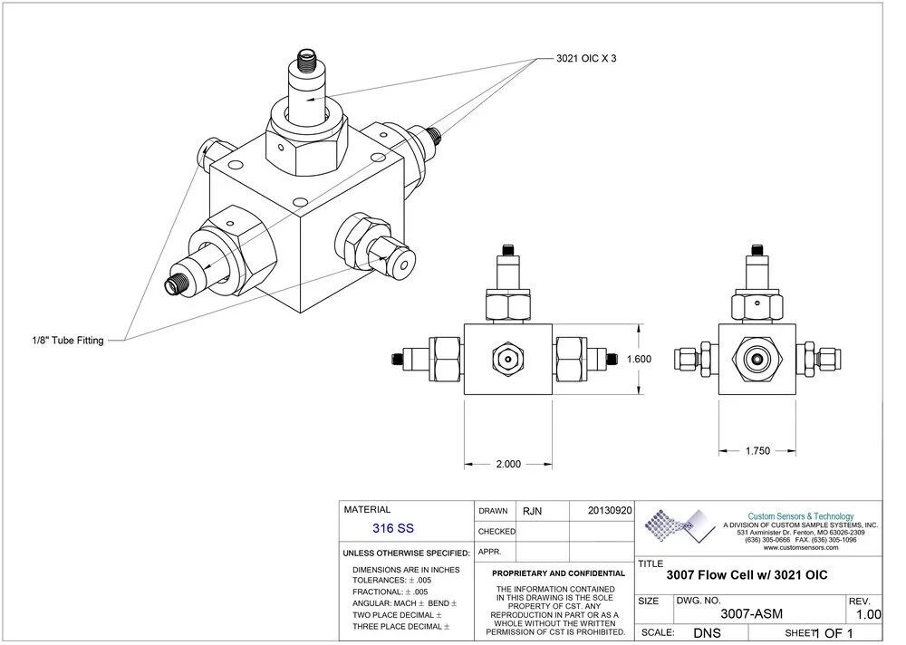 Process Flow Cell- Fluorescence Cross Flow Cell — Firebird Optics