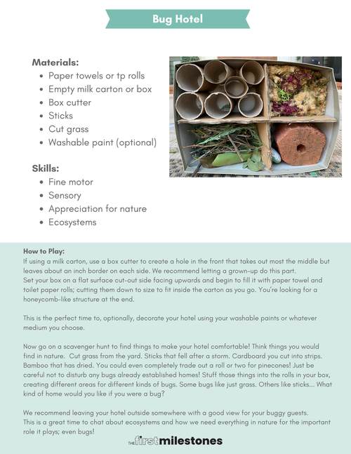 Bug Hotel Kids' Activity — The First Milestones