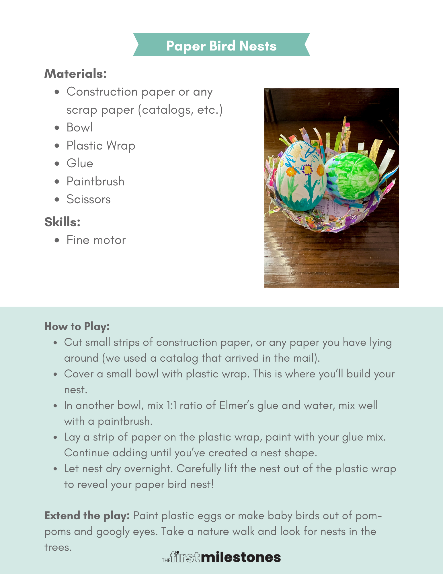 Paper Nests — The First Milestones