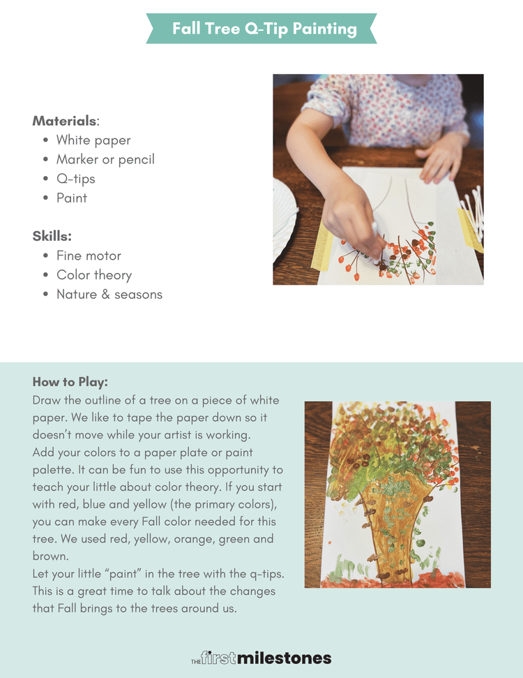 Fall Tree Q-Tip Painting — The First Milestones