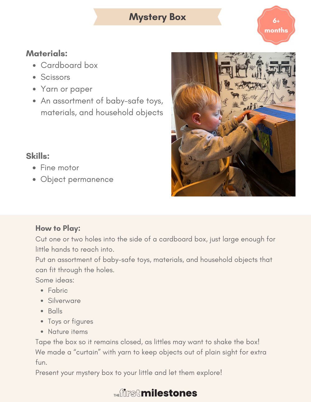 Sensory Play: Mystery Box — The First Milestones