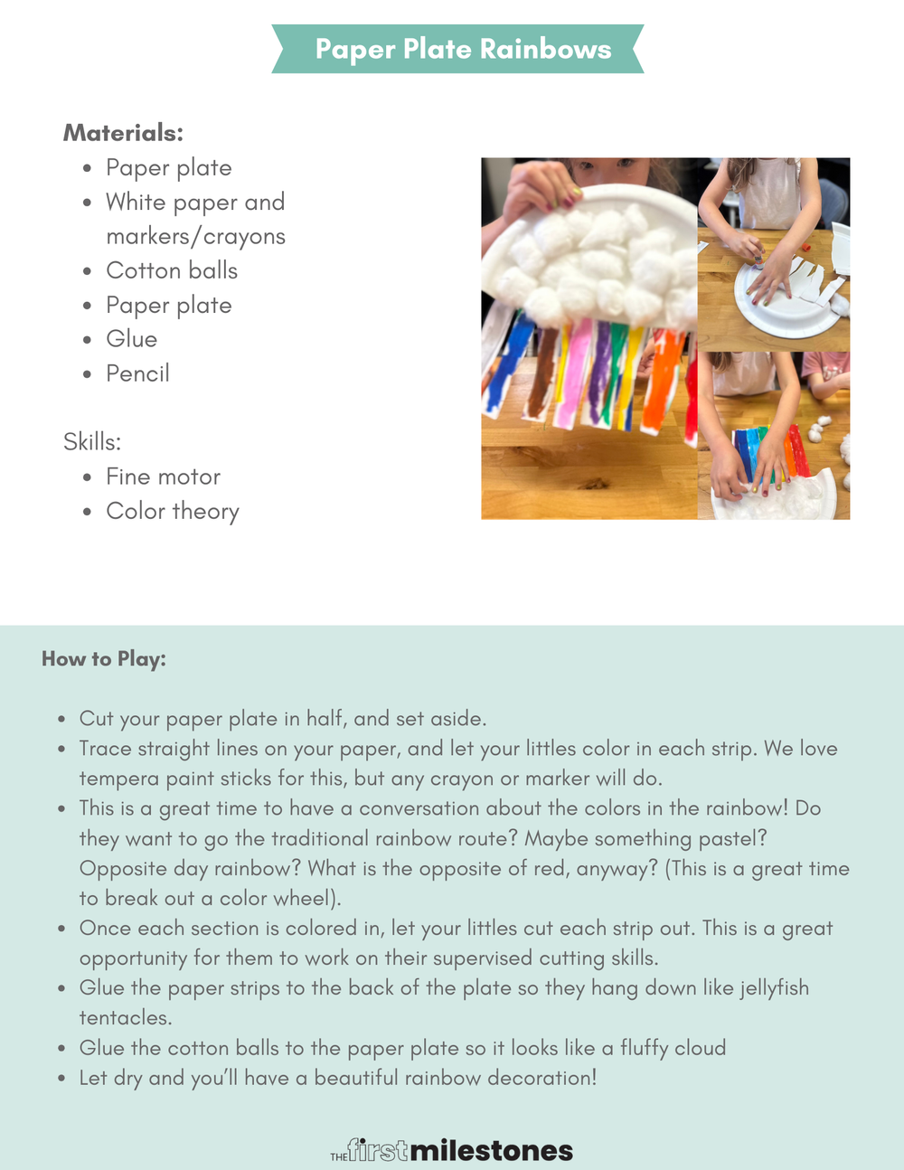 Paper Plate Rainbows — The First Milestones