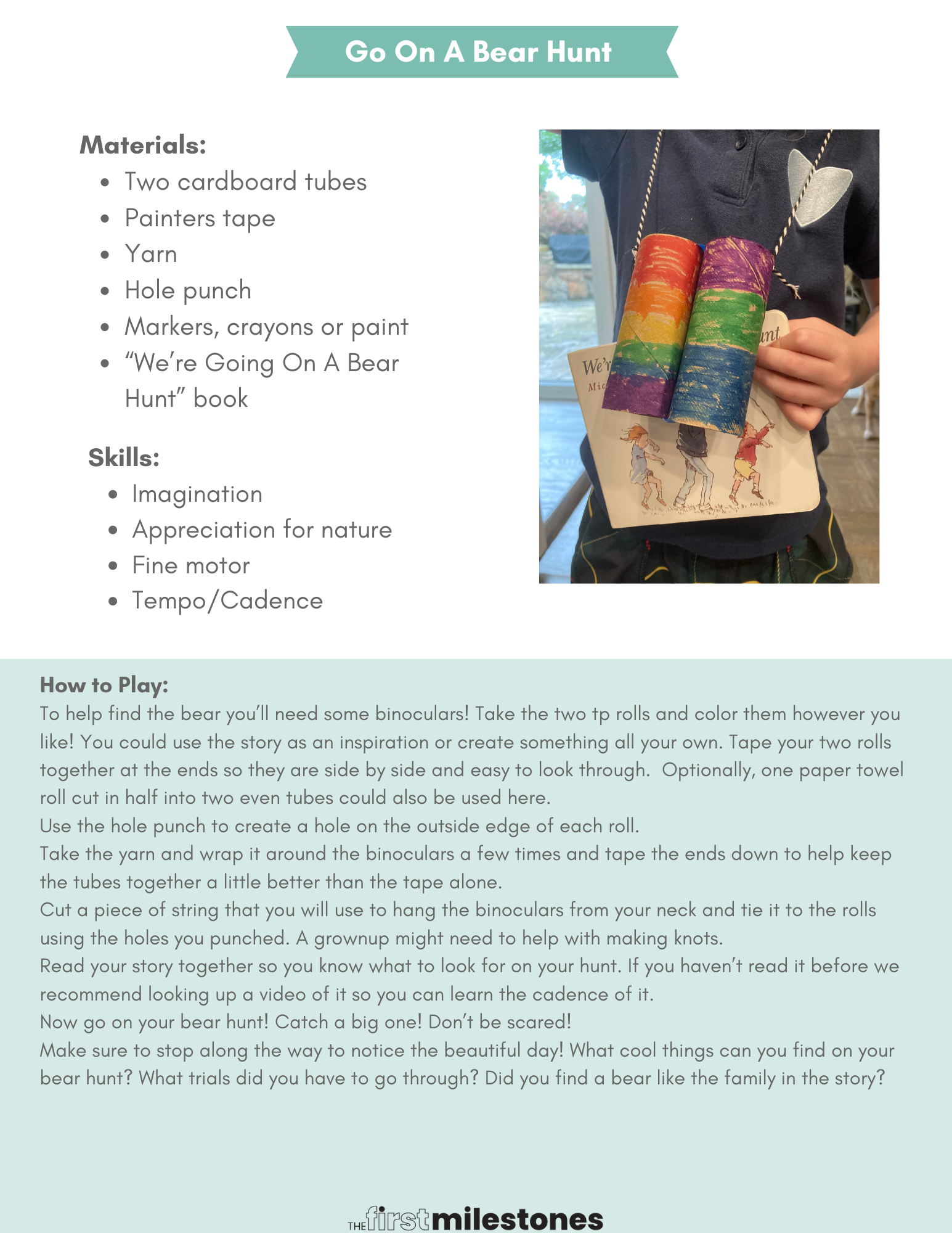 Kids Activities | Going on a Bear Hunt — The First Milestones
