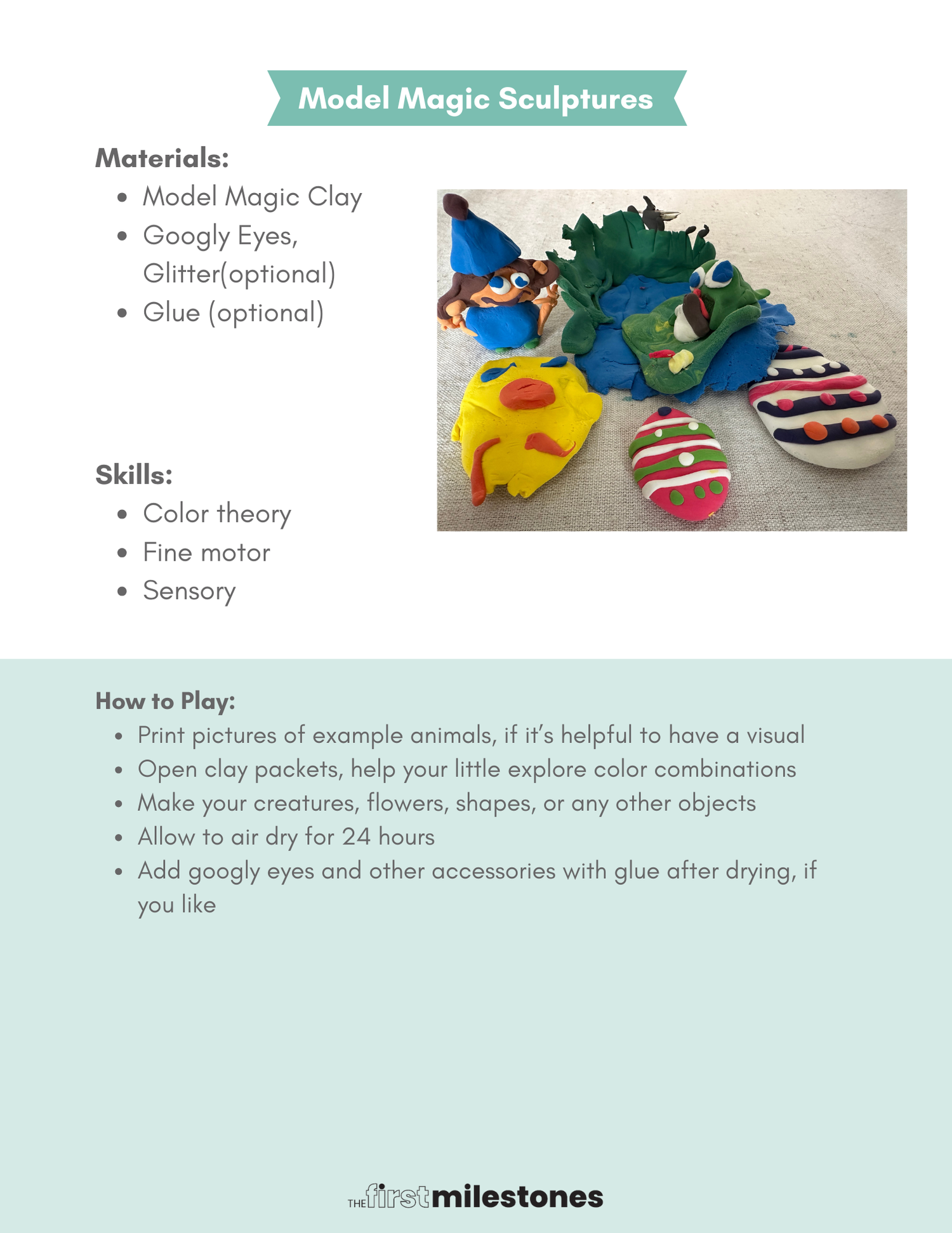 Model Magic Sculptures — The First Milestones