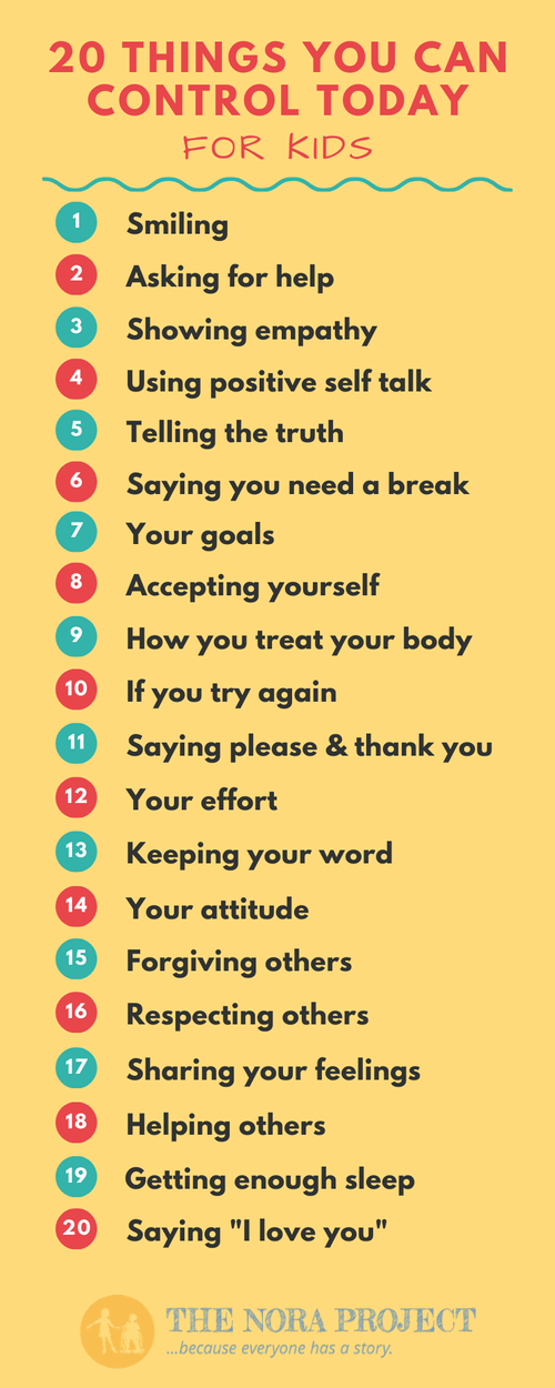 20 Things You Can Control — The Nora Project