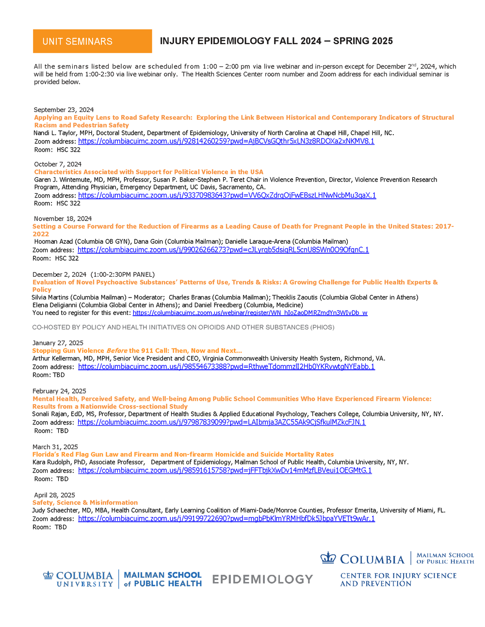 Columbia Center for Injury Science and Prevention (CCISP)