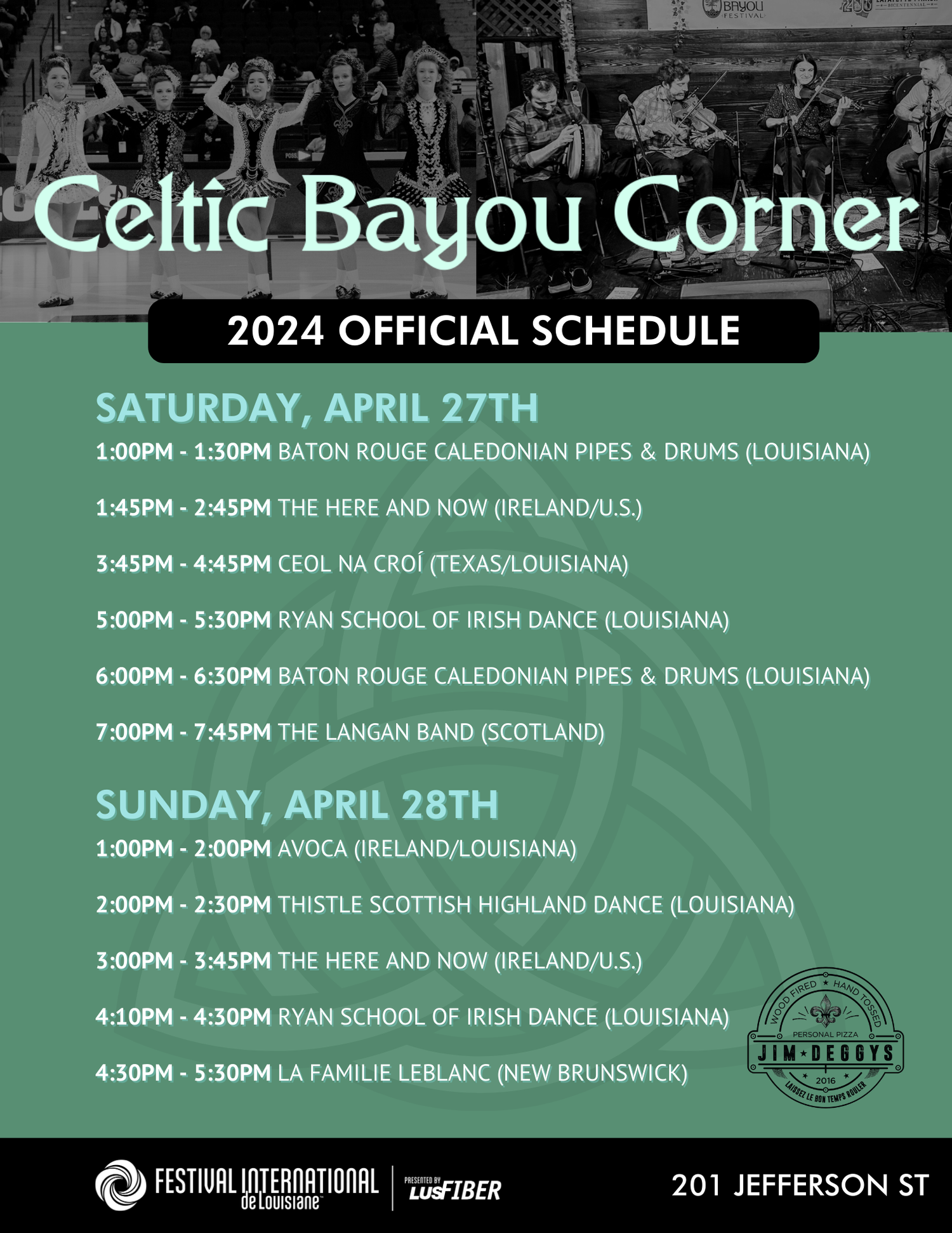 Celtic Bayou Corner Schedule — Festival International de Louisiane