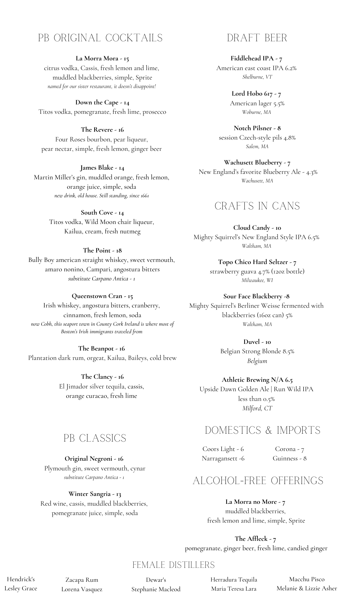 DRINK — PUNCH BOWL BROOKLINE