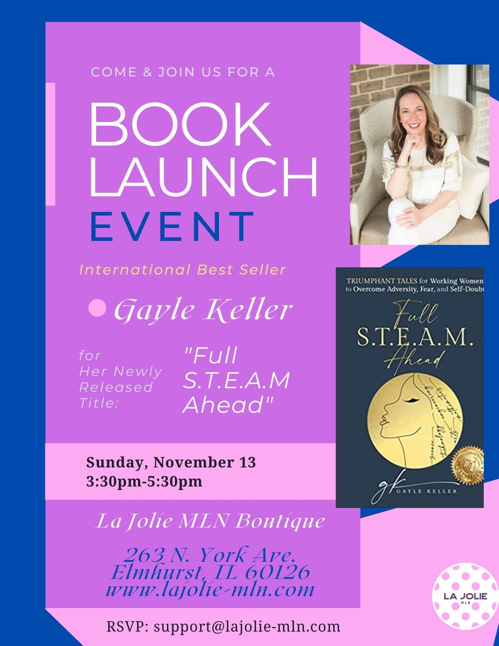 Book Signing Event | Gayle Keller — La Jolie MLN