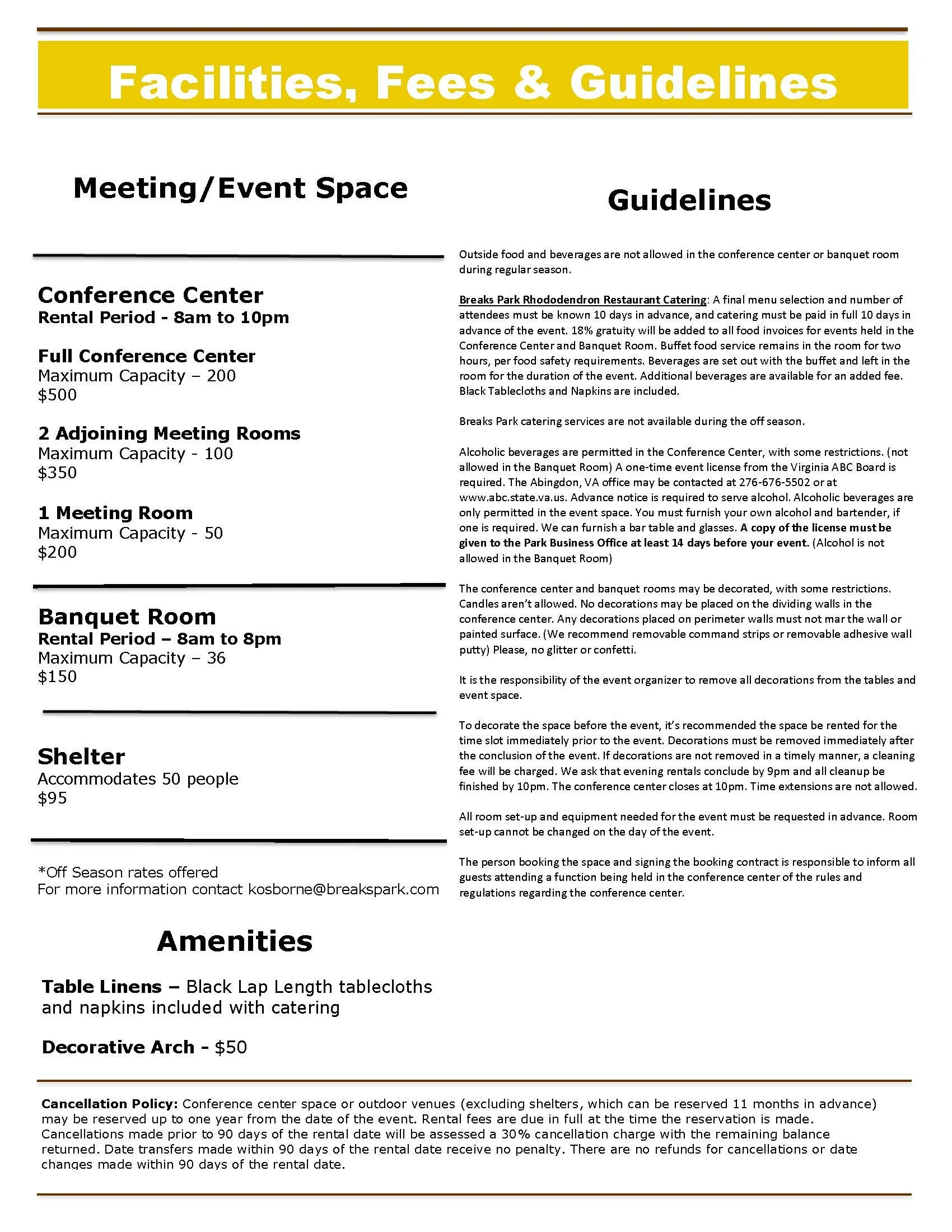 Events & Catering — Breaks Interstate Park