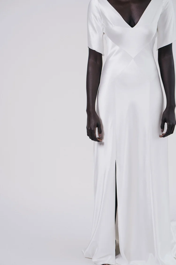 The Addiction Dress. Bias cut 100% silk wedding dress with sleeves ...