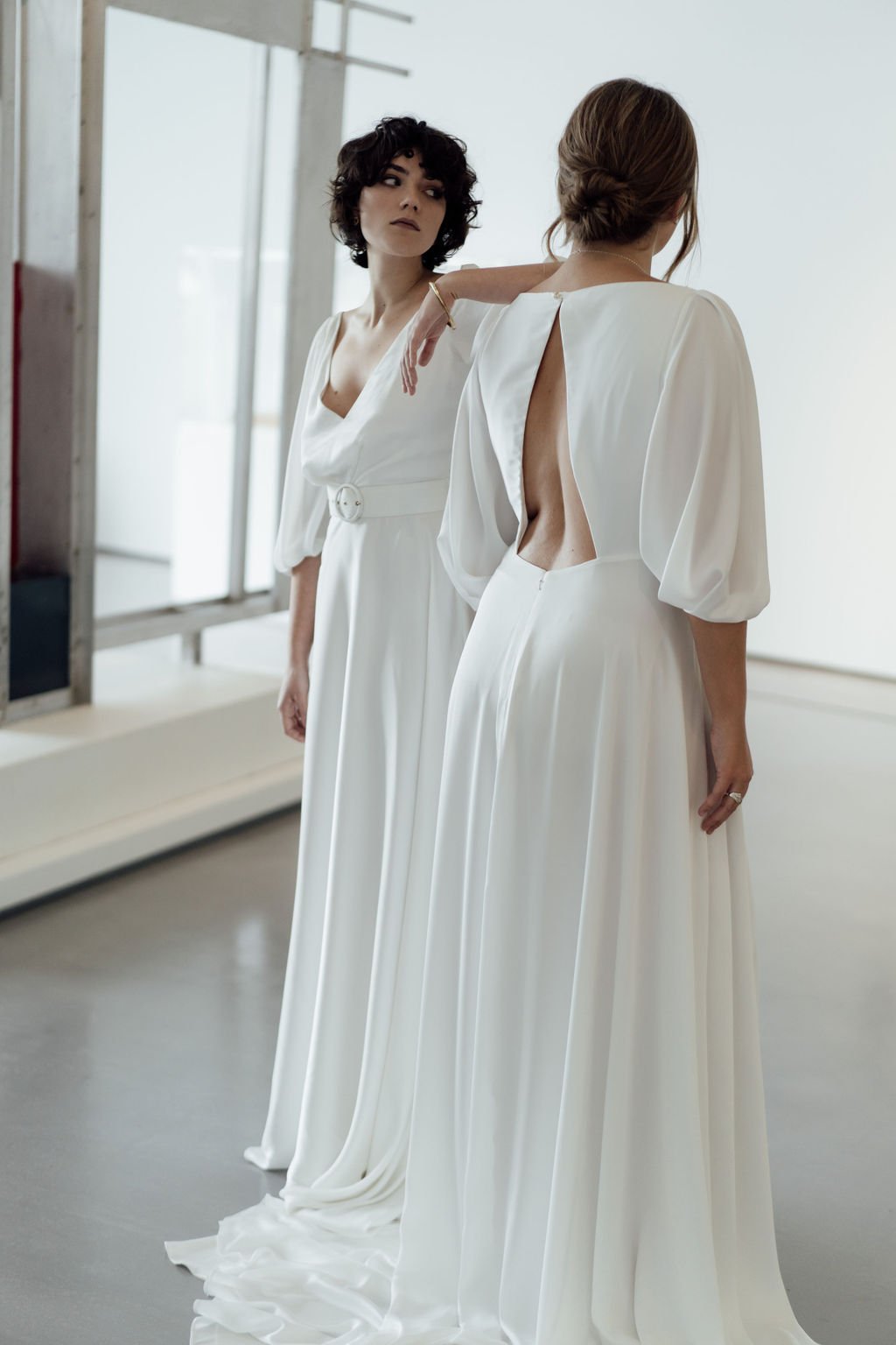 The Obsession Dress. Understated simple wedding dress with sleeves, V ...