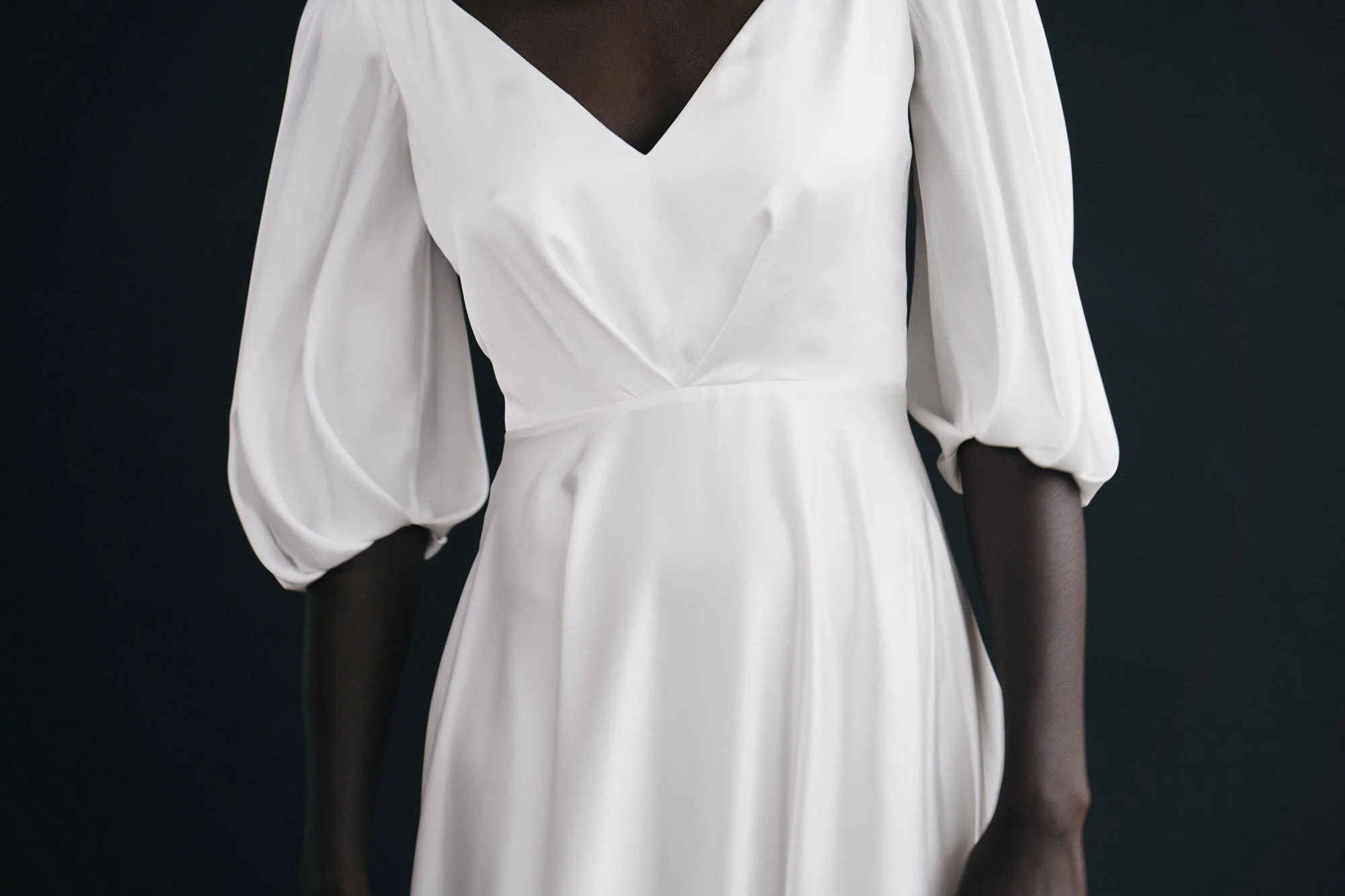 The Obsession Dress. Understated simple wedding dress with sleeves, V ...