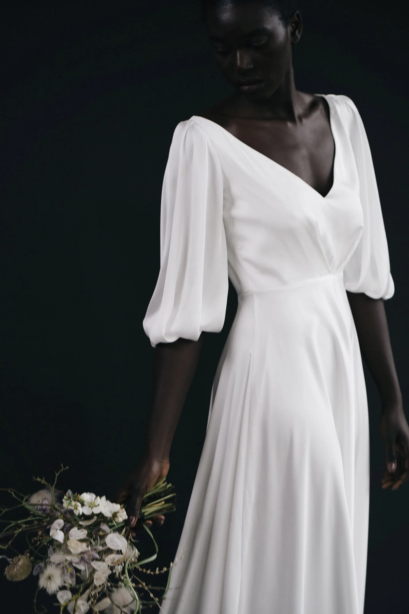 The Obsession Dress. Understated simple wedding dress with sleeves, V ...
