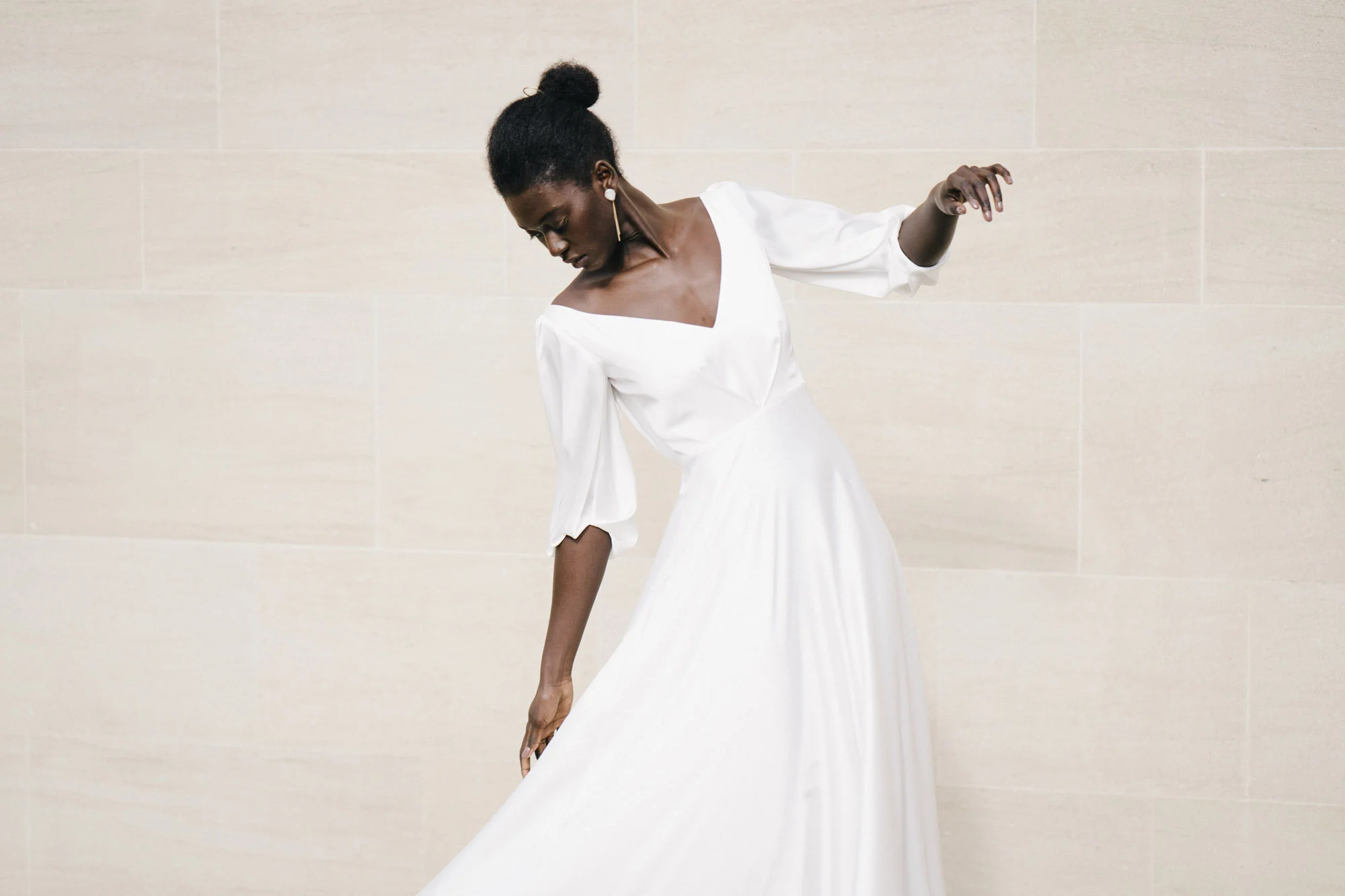 The Obsession Dress. Understated simple wedding dress with sleeves, V ...