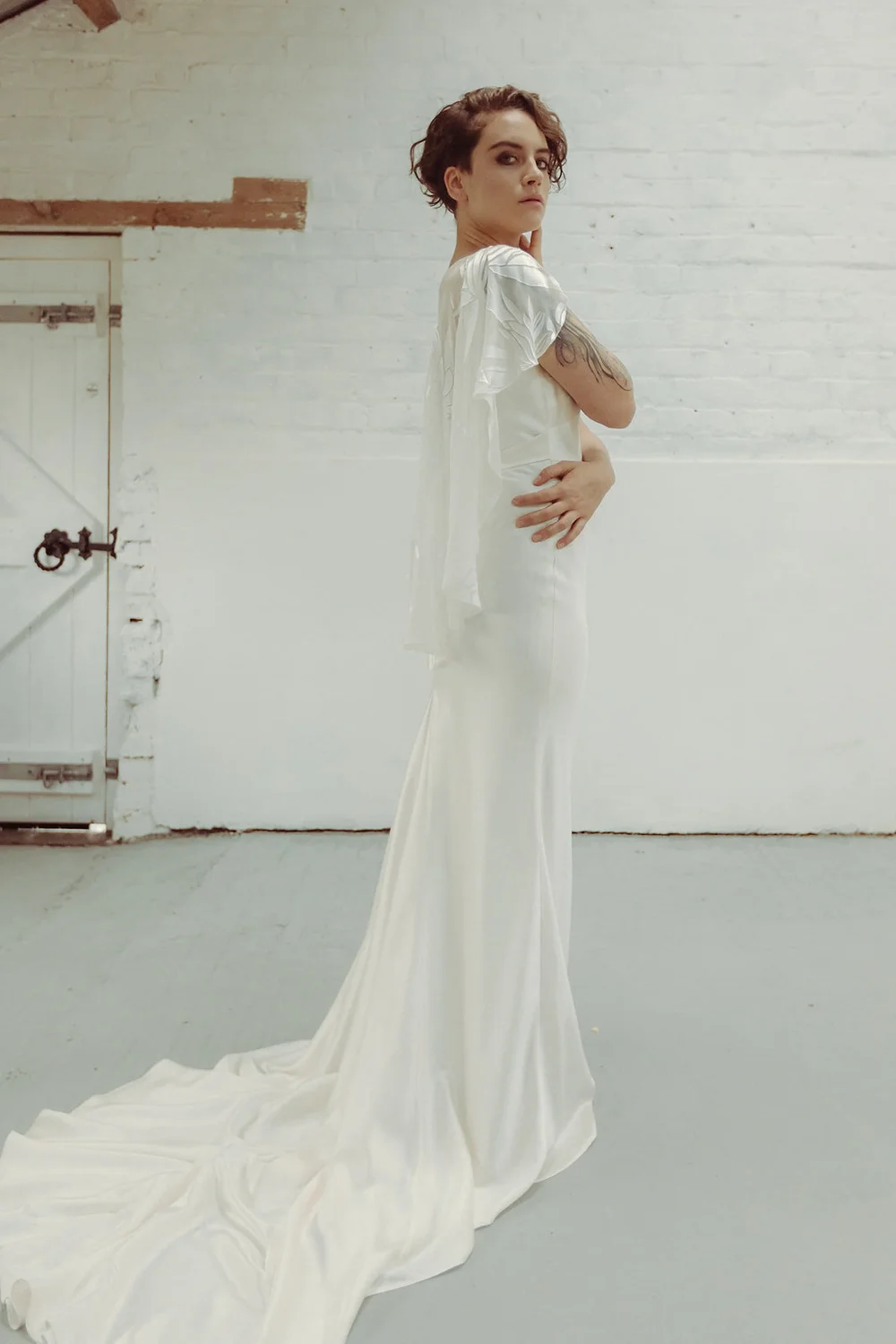 The Faith Dress. Classically cut bias silk wedding dress with low V ...