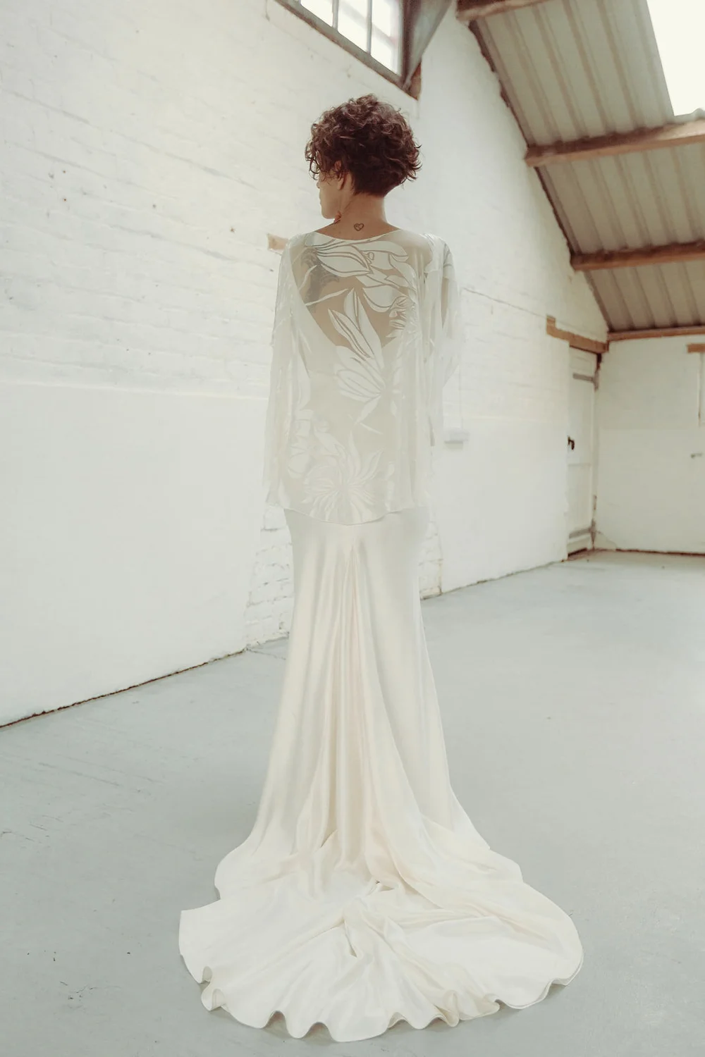 The Faith Dress. Classically cut bias silk wedding dress with low V ...