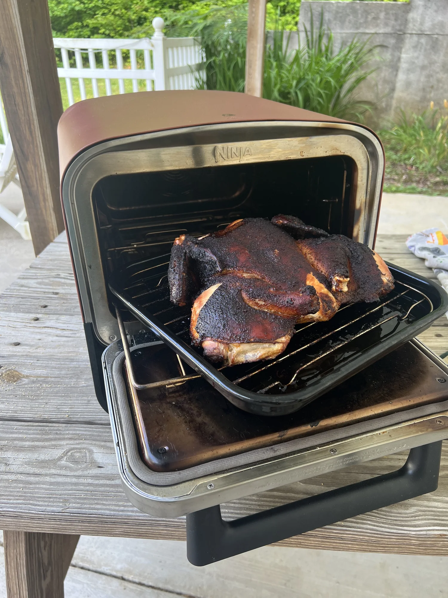 Simple Smoked Spatchcock Chicken on the Ninja Woodfire Outdoor Oven ...