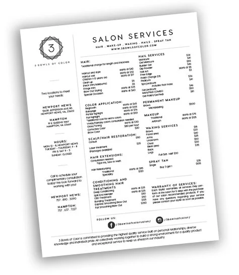 Services & Products — 3 BOWLS OF COLOR