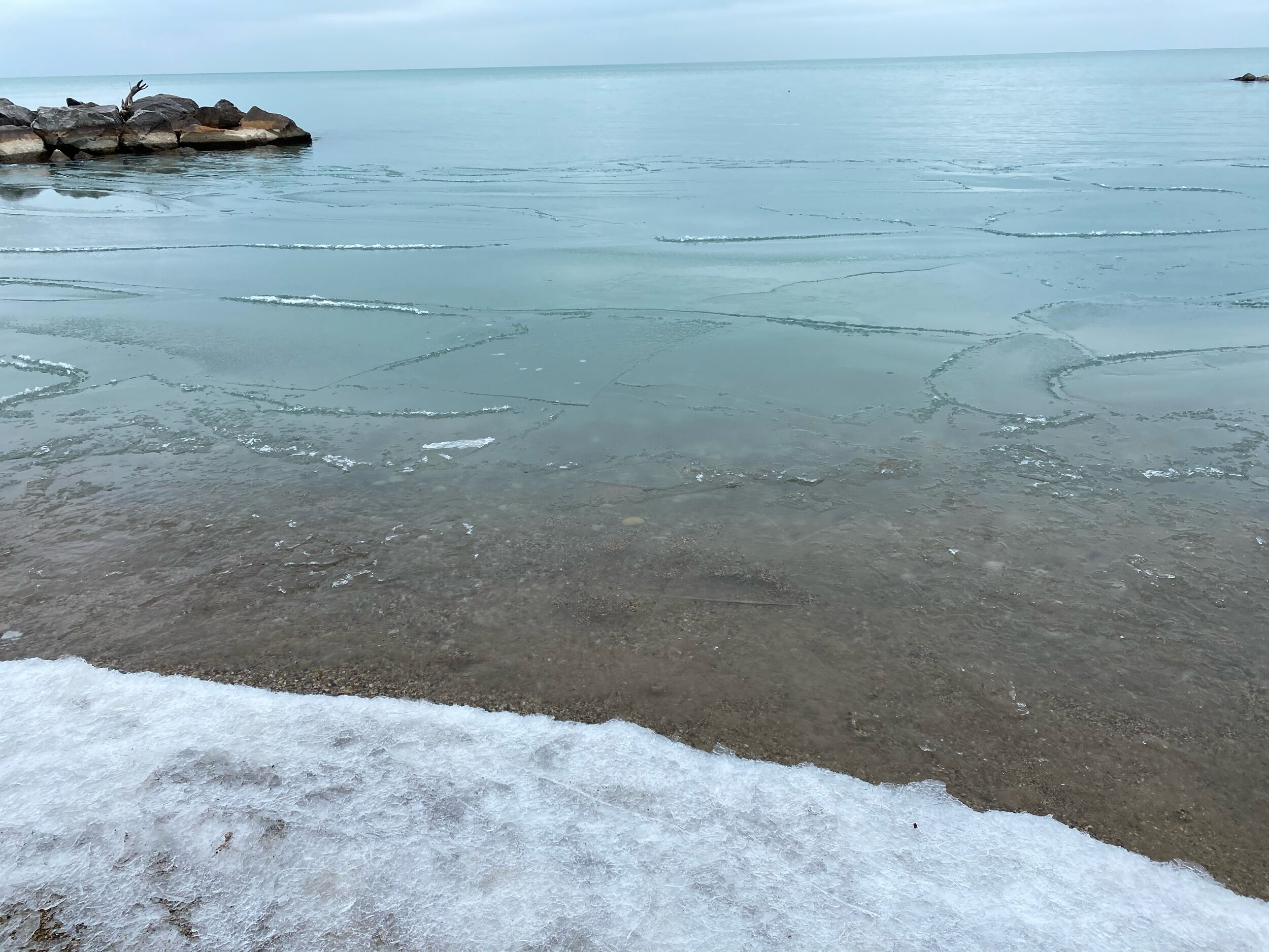 Frozen Lake Michigan Beach