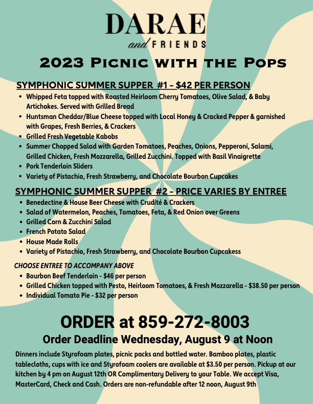 Darae Menu — Picnic with the Pops Lexington