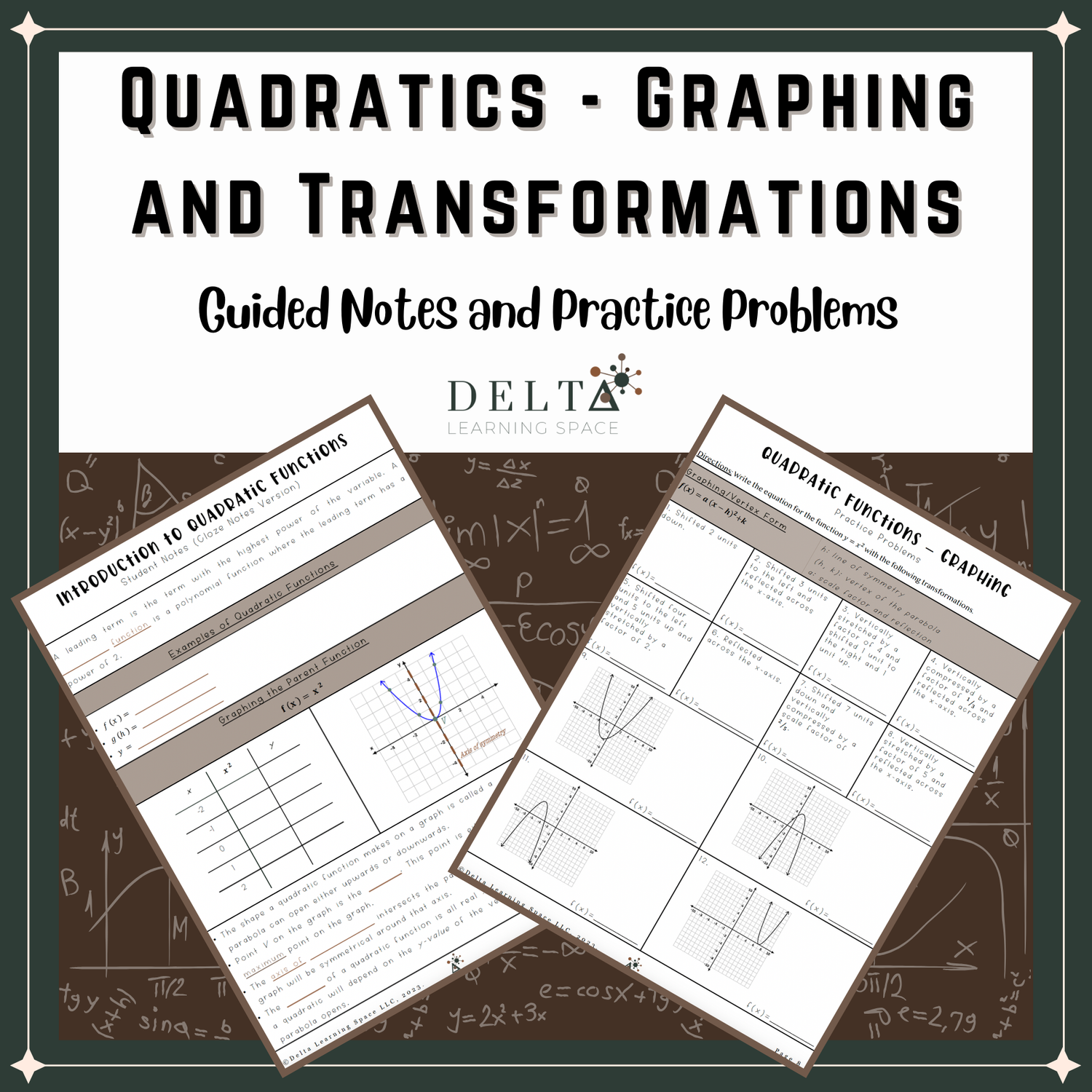 Modeling Using Quadratics Worksheet — Delta Learning