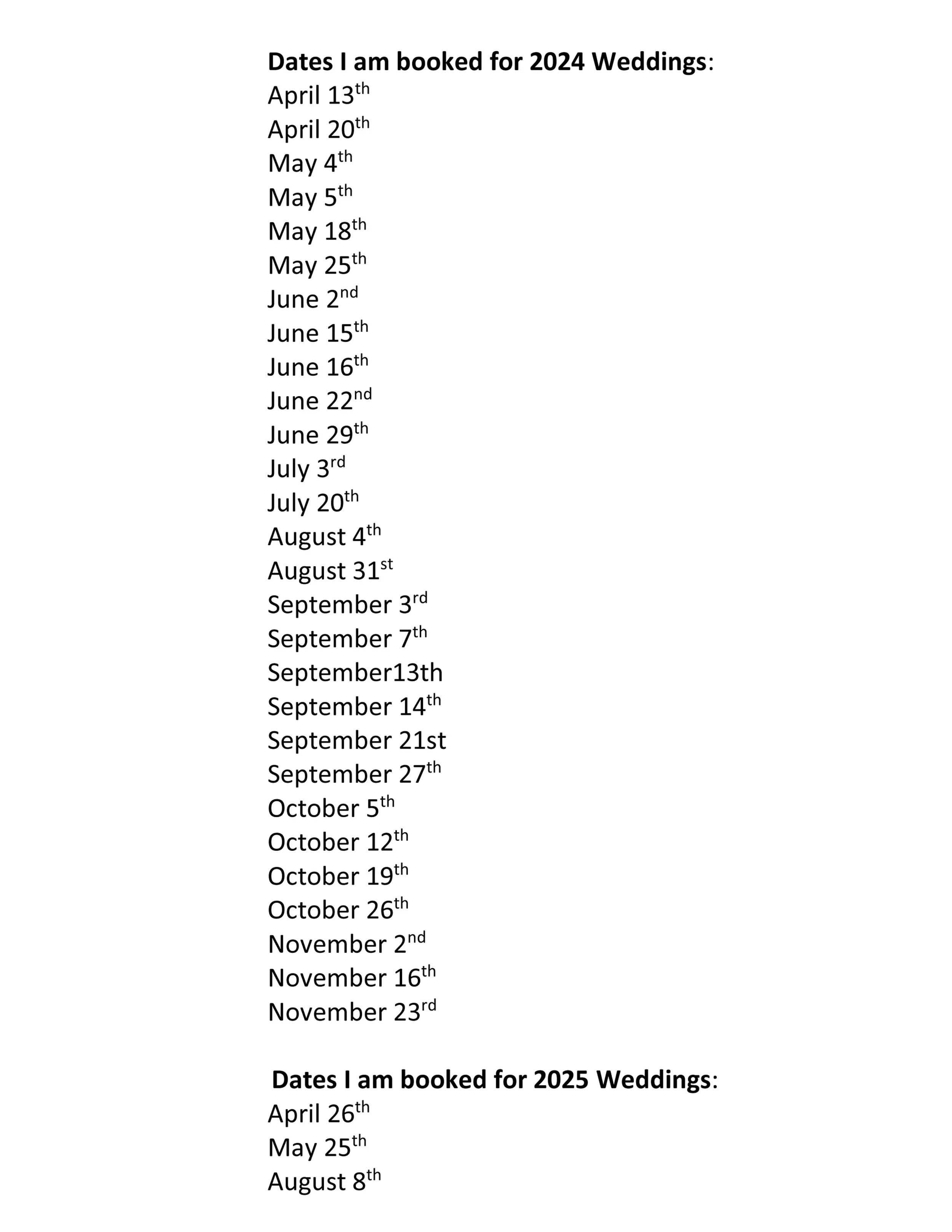 Wedding Dates Booked — Dona Jung Photography