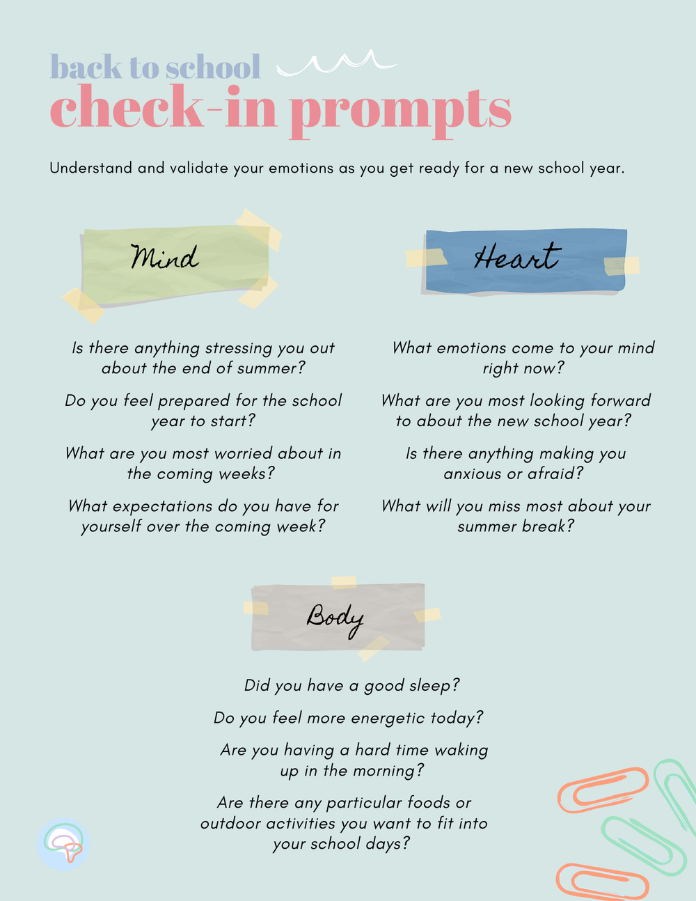 Helping Students Transition Back to School After Summer — My Good Brain