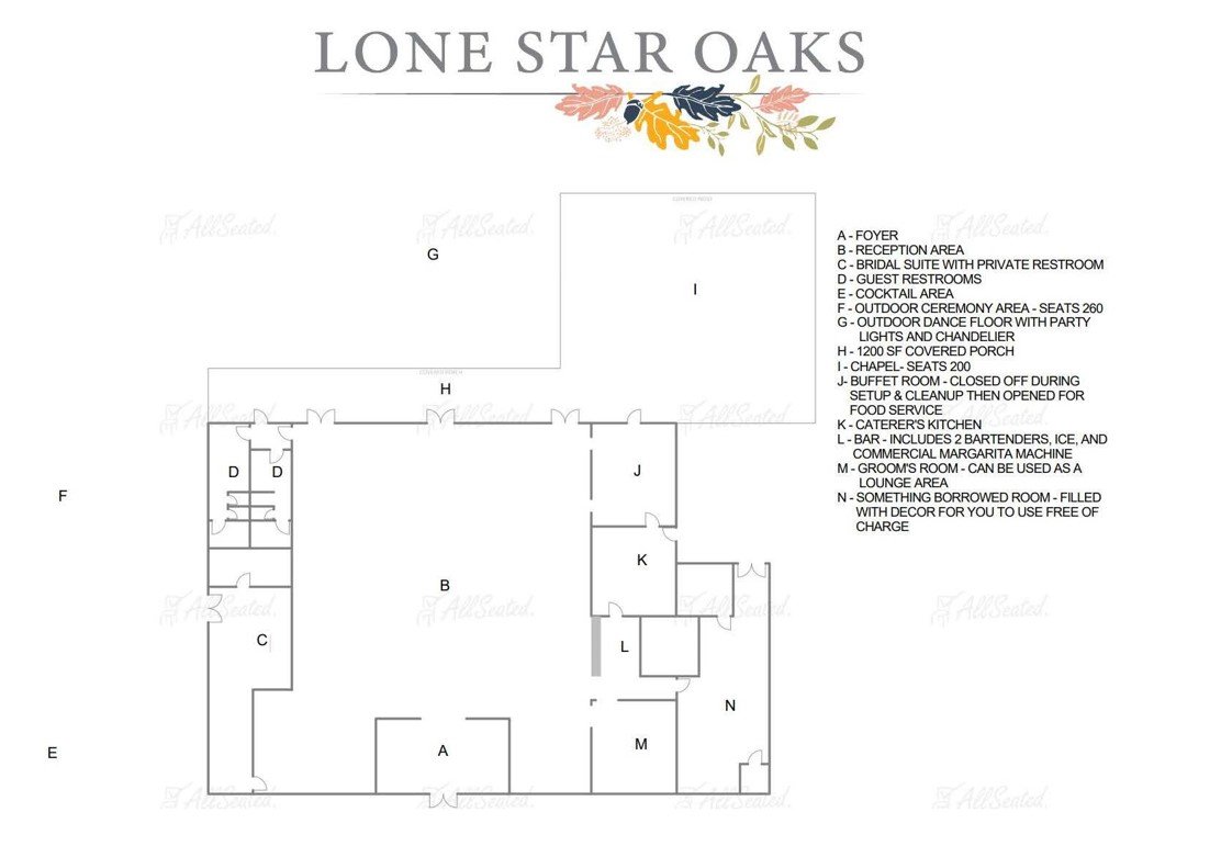 Wedding Venue Layout - Lone Star Oaks - Austin, Texas | Lone Star Oaks