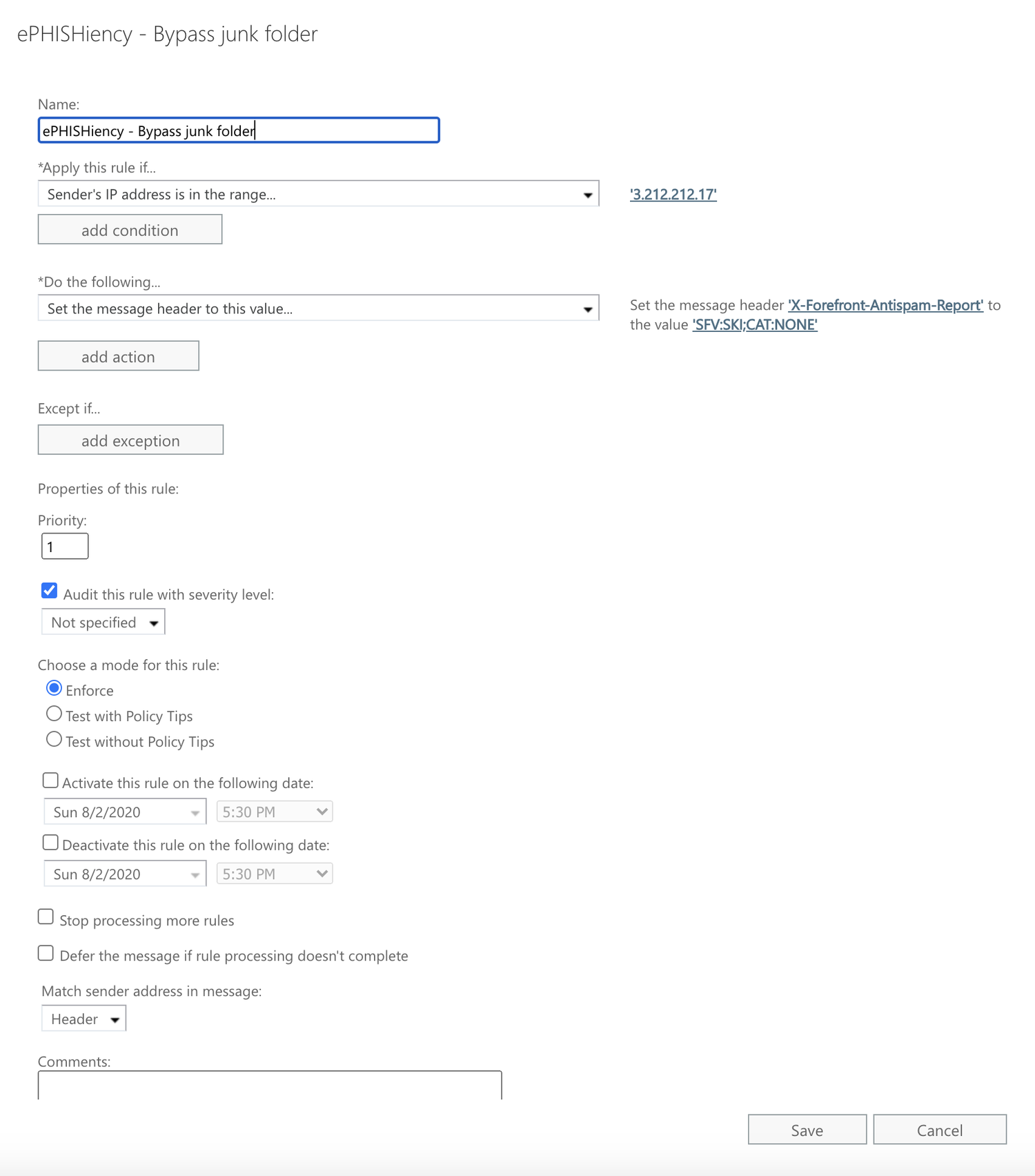 Allow Listing by IP Address in Exchange 2016 or Microsoft 365