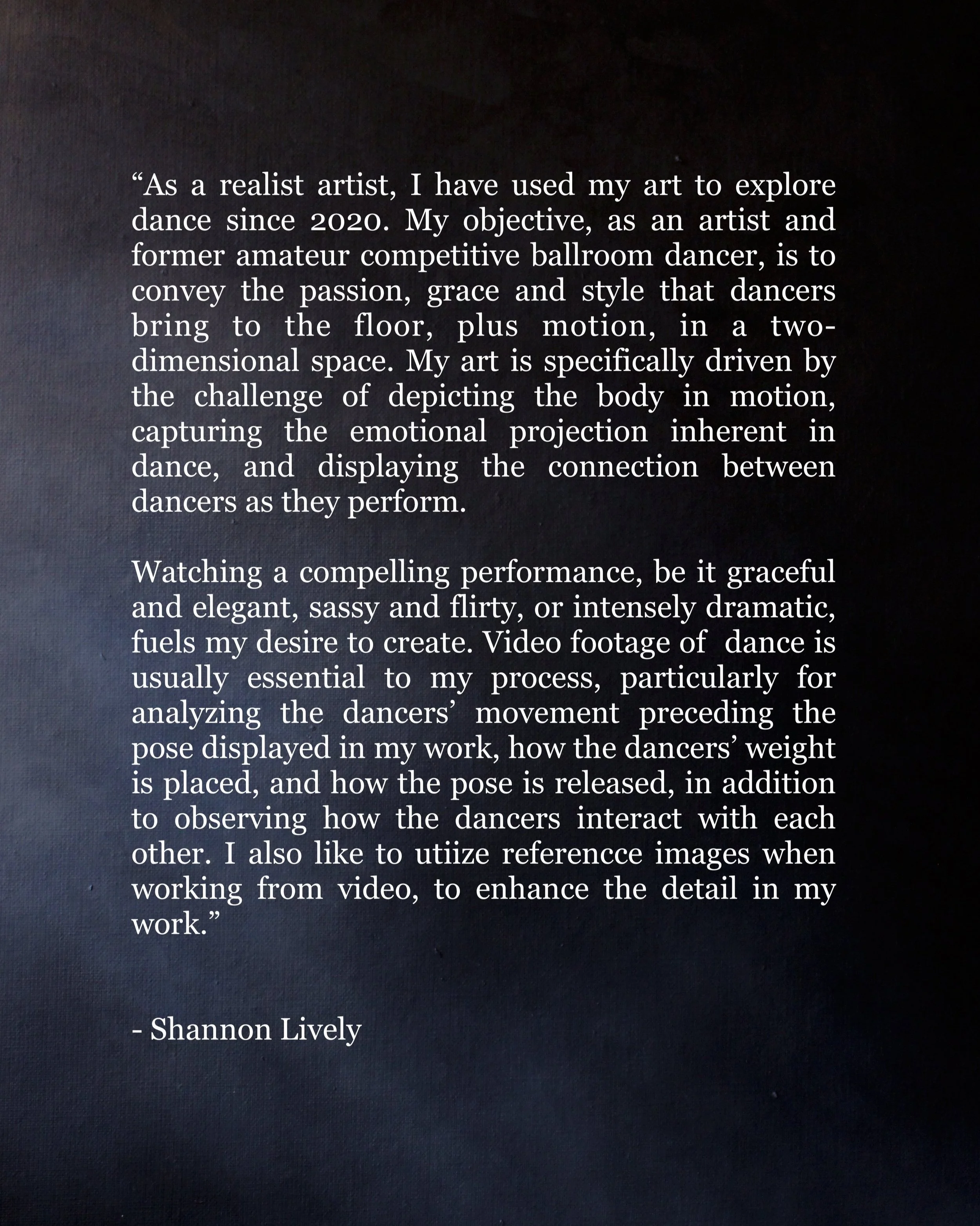 Artist Statement — The Fine Art of Dance