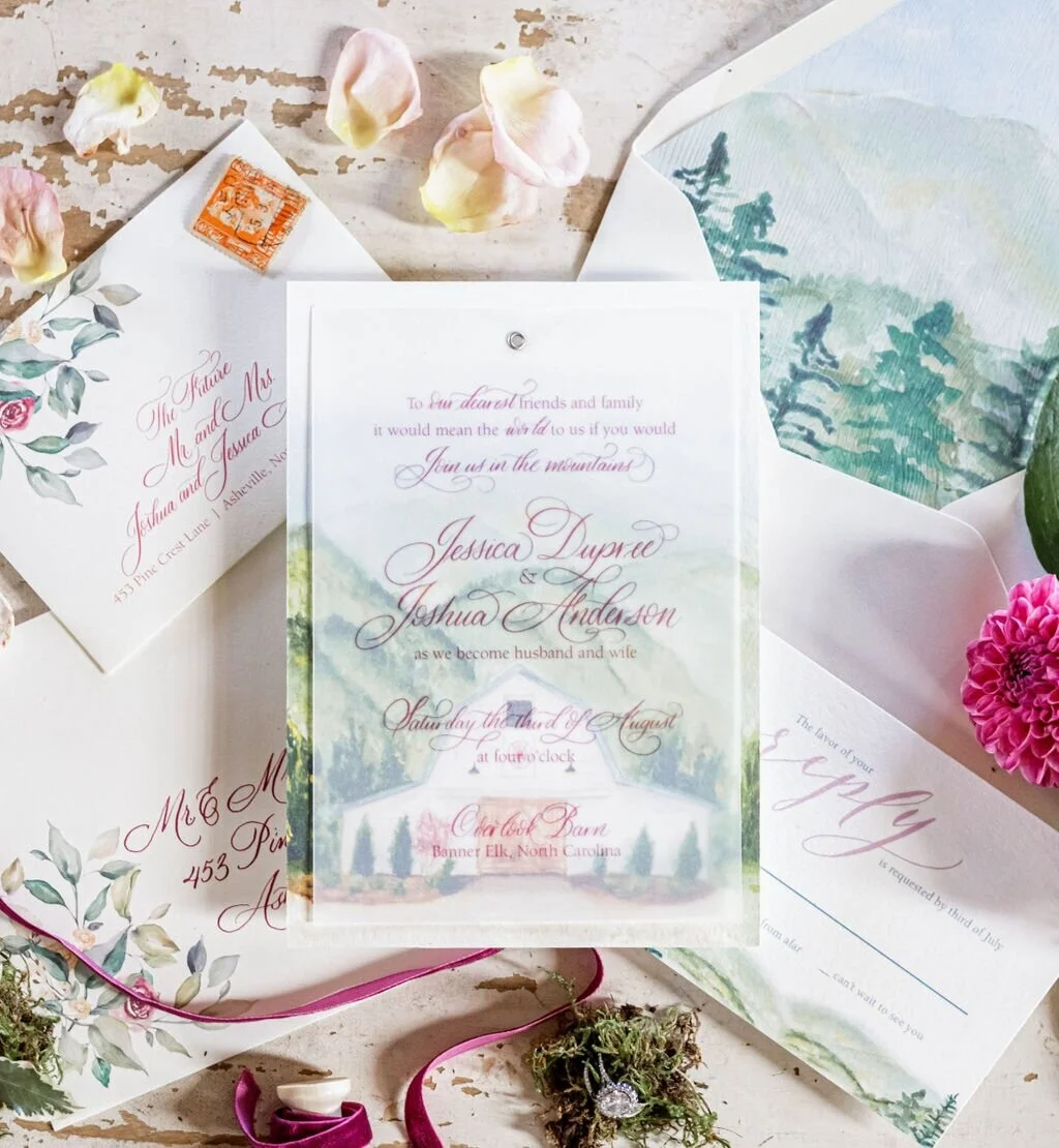 Custom Wedding Invitation Design Process — Blush and Blue Designs