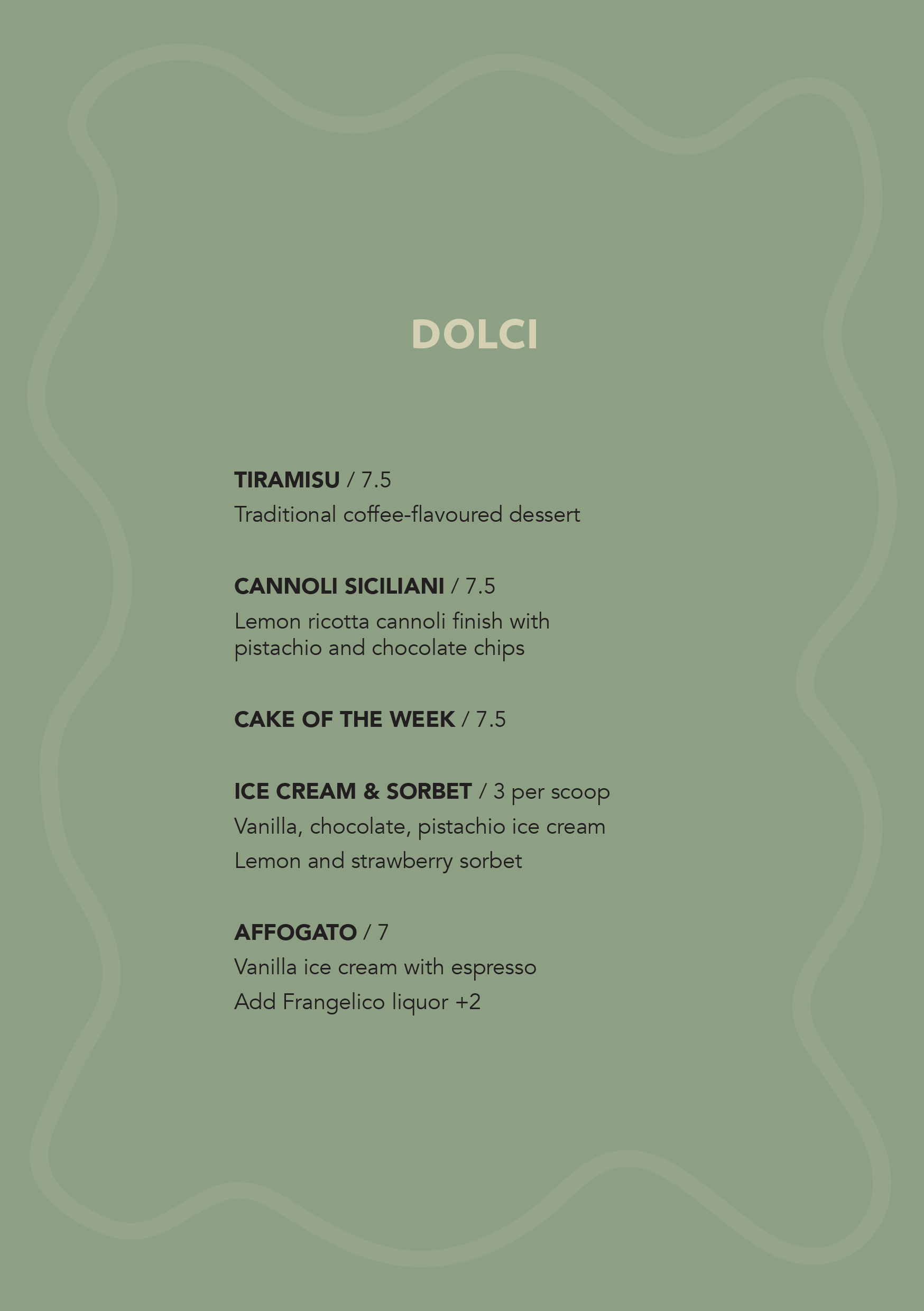 Menu — Lucy's Pizzeria