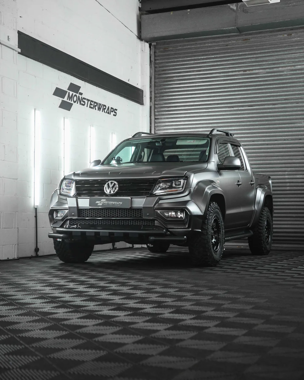 VW AMAROK PICKUP WRAPPED UP IN SATIN DARK GREY — Monsterwraps