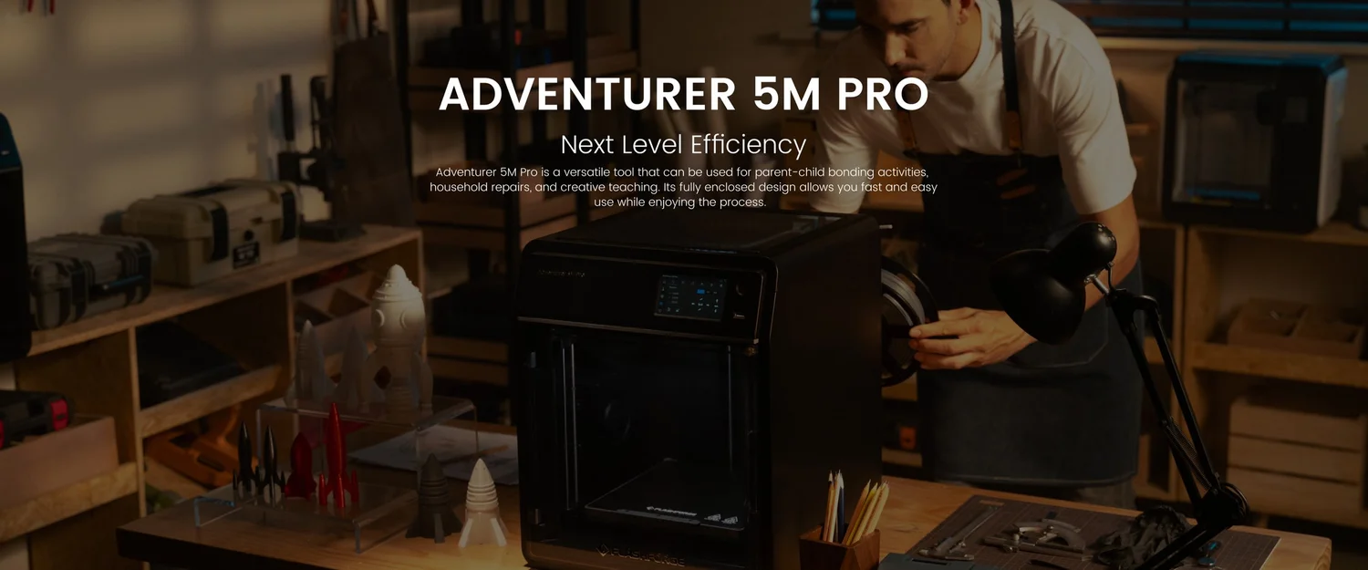 Flashforge 3D Adventurer 5M Series with specifications