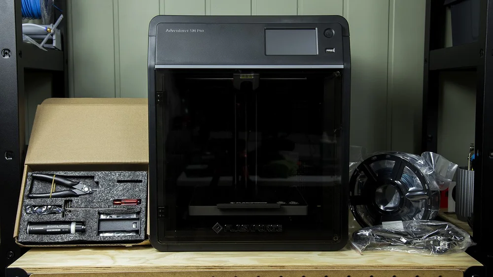 Flashforge 3D Adventurer 5M Series with specifications