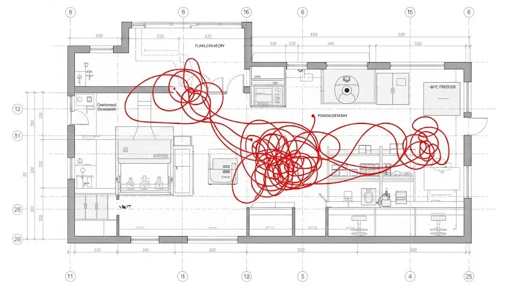 Lab Traffic Analysis: Using Spaghetti Diagrams for Layout — Lab Design News